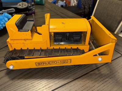 Vintage Structo Construction Company Metal Yellow Dozer Bulldozer ...