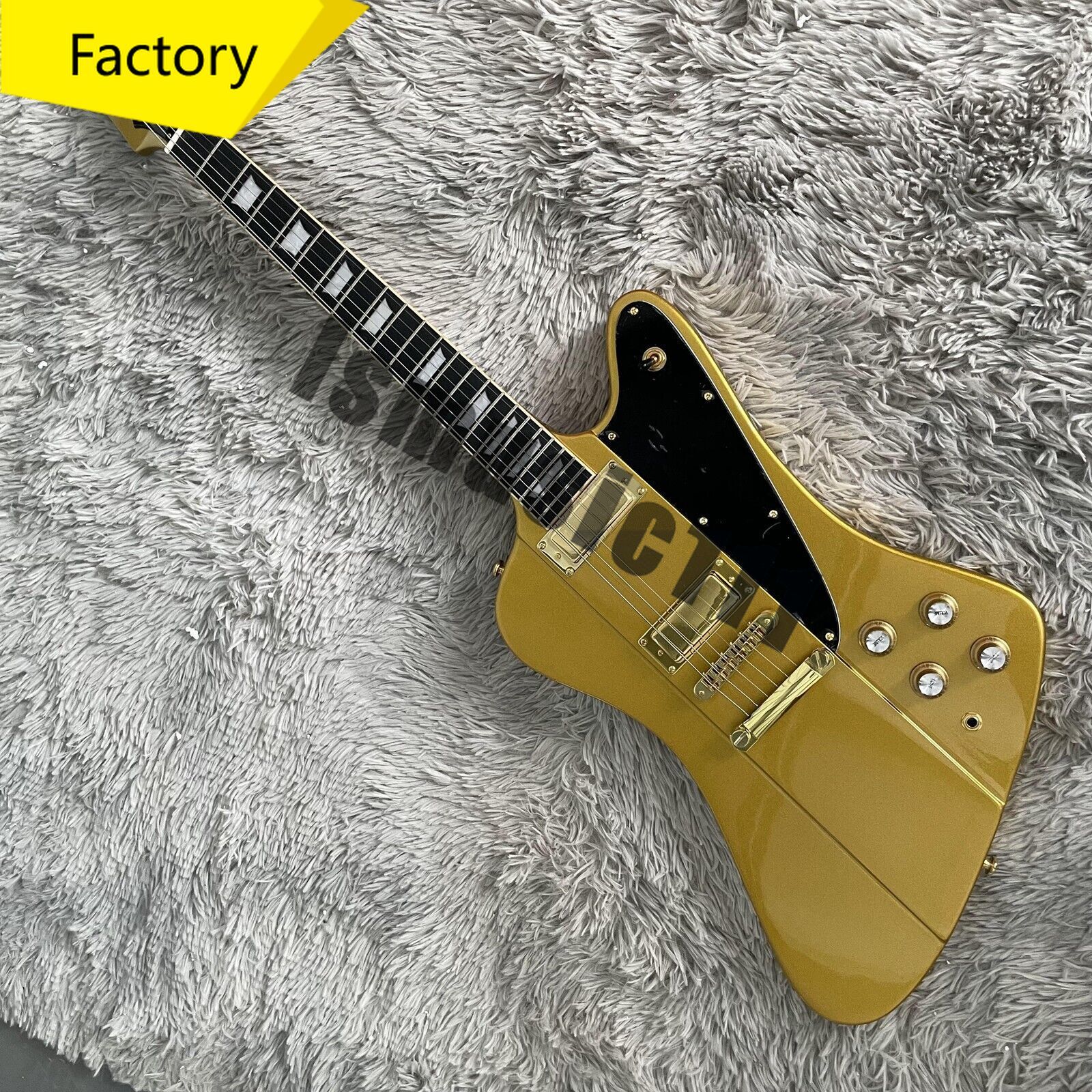 Handmade Custom Firebird Electric Guitar HH Pickups Mahogany Body Mini ...