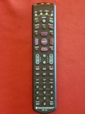 General Instruments XRC 110 Remote Control Aux VCR Cable TV music ...