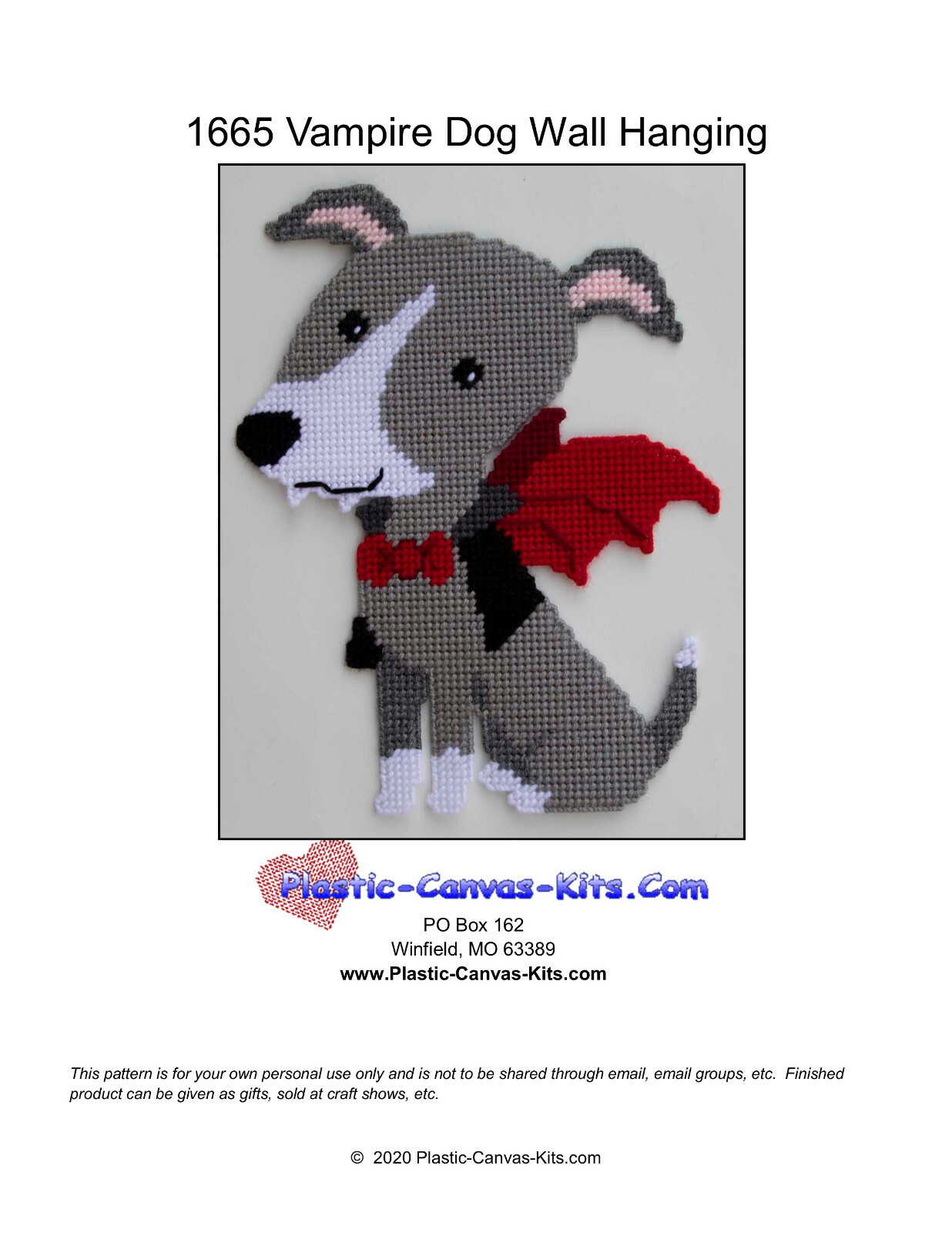 Halloween Vampire Dog Wall Hanging- Plastic Canvas Pattern or Kit | eBay