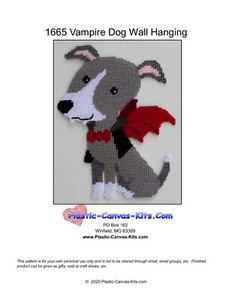 Halloween Vampire Dog Wall Hanging- Plastic Canvas Pattern or Kit | eBay