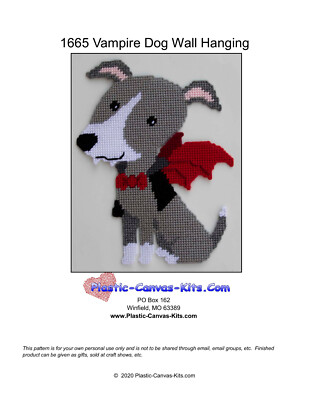 Halloween Vampire Dog Wall Hanging- Plastic Canvas Pattern or Kit | eBay