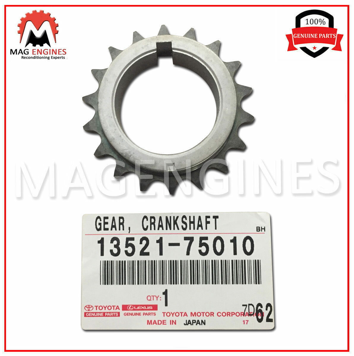 13521-75010 GENUINE OEM GEAR OR SPROCKET, CRANKSHAFT TIMING 1352175010 ...
