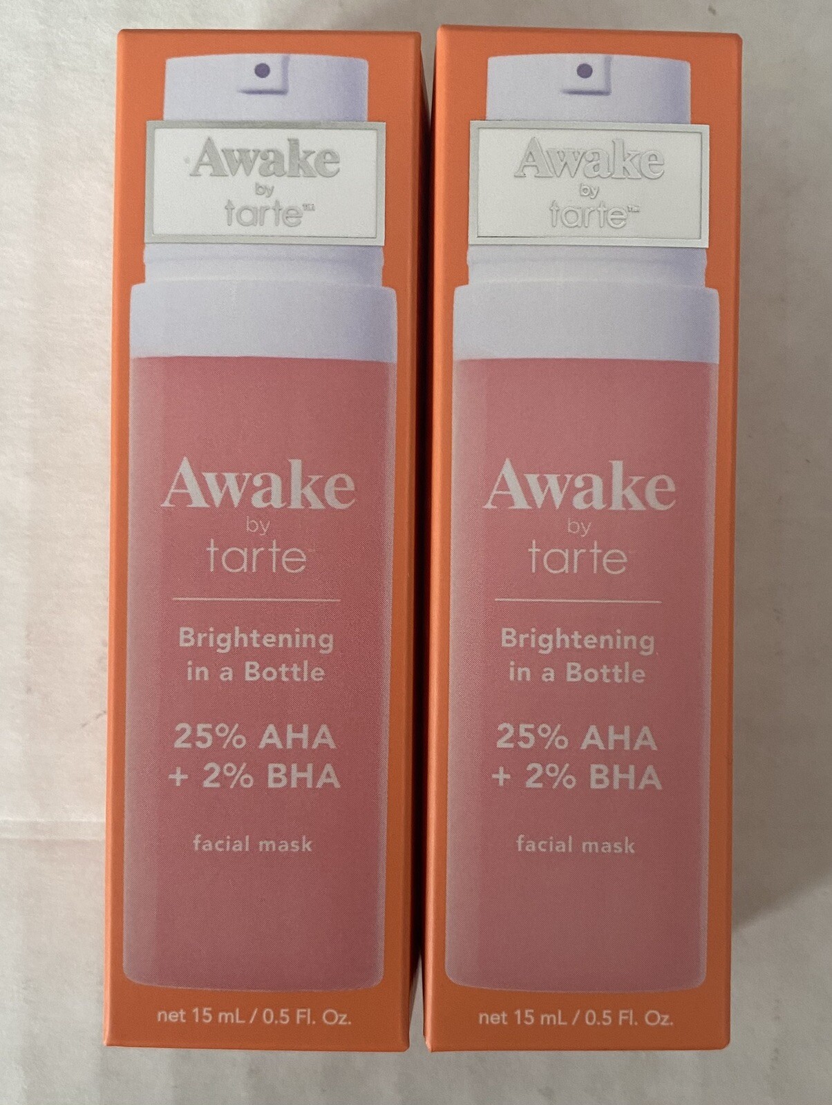 2 Awake By Tarte Brightening In A Bottle Facial Mask. AHA & BHA 0.5 FL ...
