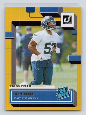 Boye Mafe 2022 Panini Donruss #368 Premium Press Proof Gold Rated ...