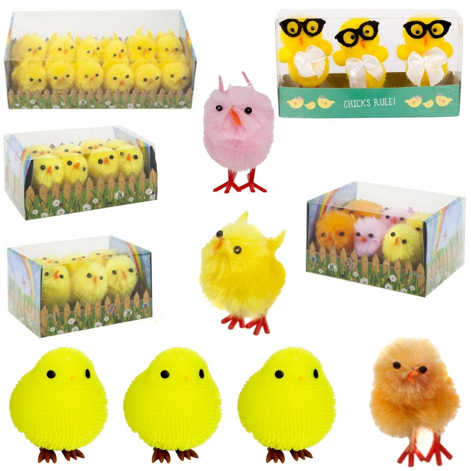 Multi Colored Chenille Chicks Goggles Chicks Light UP Chicks Easter ...