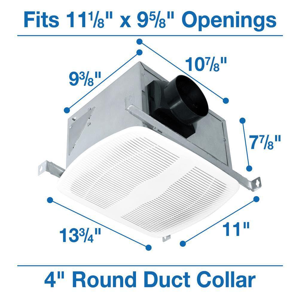 Air King Bathroom Exhaust Fan 8.25"H x 11"W Recessed Galvanized-Steel ...