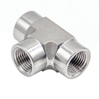 HFS(R) 1/4" Female NPT 3 Way T Shaped Equal Tee Coupling Stainless ...
