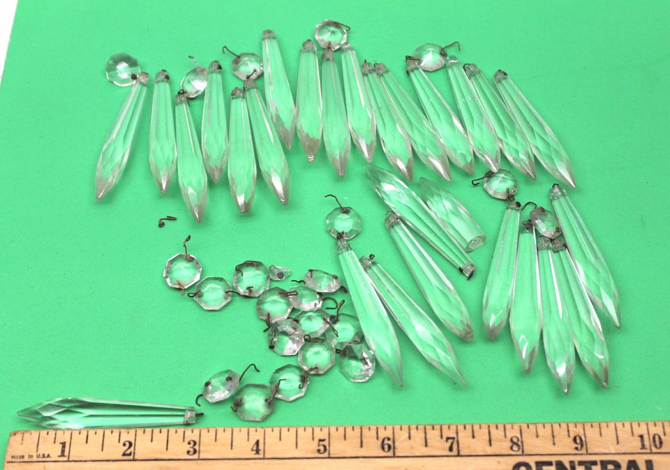 Nice 20+ pc Vintage Stalagmite Octagonal Sphere Round Pop Cut Glass ...