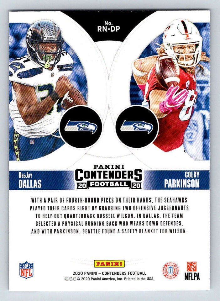 2020 Contenders Round Numbers #19 Colby Parkinson/DeeJay Dallas (ref ...