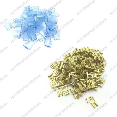 6.3mm Right Angled Flag Terminal & Cover - Female Lucar Brass ...