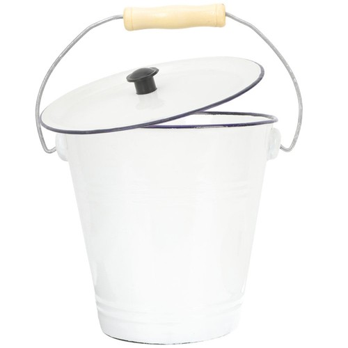 Enamel Bucket Enamelware Food Storage Container Buckets with Lids ...