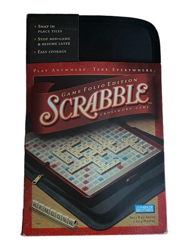 VTG Scrabble Game Folio Travel Edition Zippered Case HASBRO 2001 ...