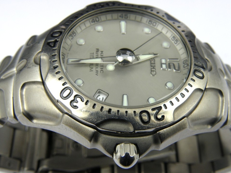 Gents Seiko Kinetic Titanium Auto Relay Divers 5J22-0B80 Watch - 200m | eBay UK