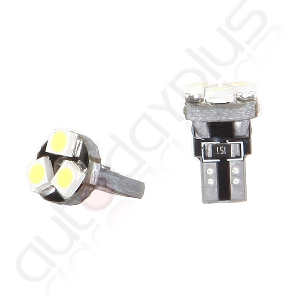 10PCS T5 WEDGE 3-SMD 3825 SPEEDOMETER GAUGE CLUSTER LED LIGHT BULB 37 ...