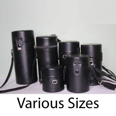 Vintage Leather Style Hard Lens Case for SLR Camera Lens - Various ...