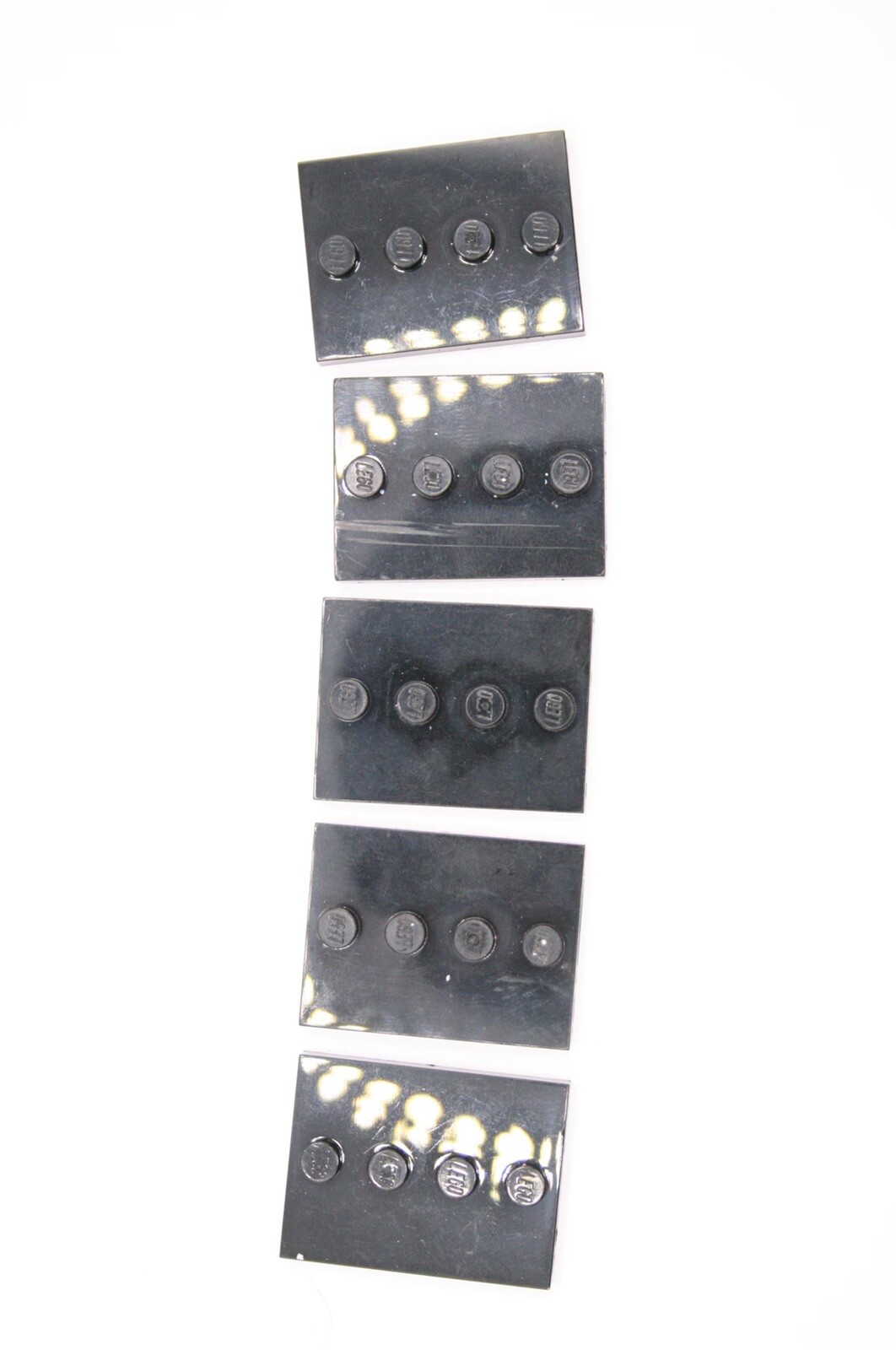 LEGO 3x4 BLACK TILE MODIFIED (5 pieces) #88646 STUDS IN CENTER Dots ...