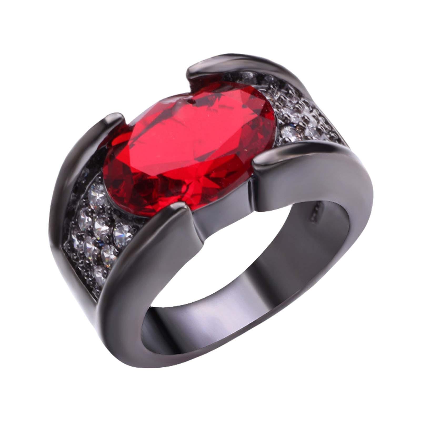 Wedding Ring Red Stone Jewelry Ring for Shopping Bride Bridegroom ...