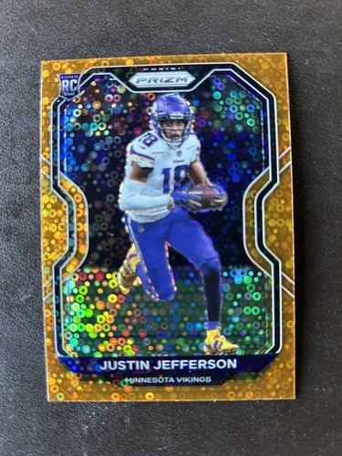 2020 Panini Prizm JUSTIN JEFFERSON Orange Disco Prizm Rookie RC #398 ...