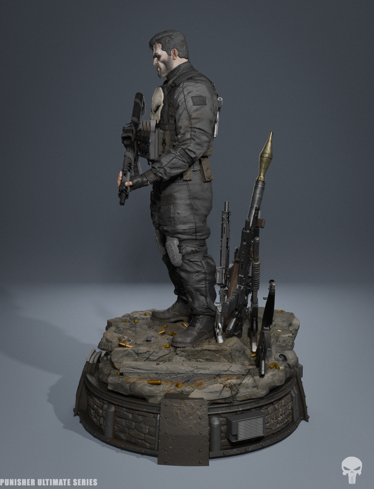 The Punisher Unpainted and Un-Assembled Scale Resin Statue Model Kit | eBay