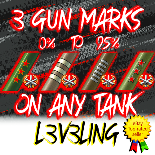 WoT World of Tanks 3 Gun Marks of Excellence l 3 MOE BOOSTING l 3-5 ...