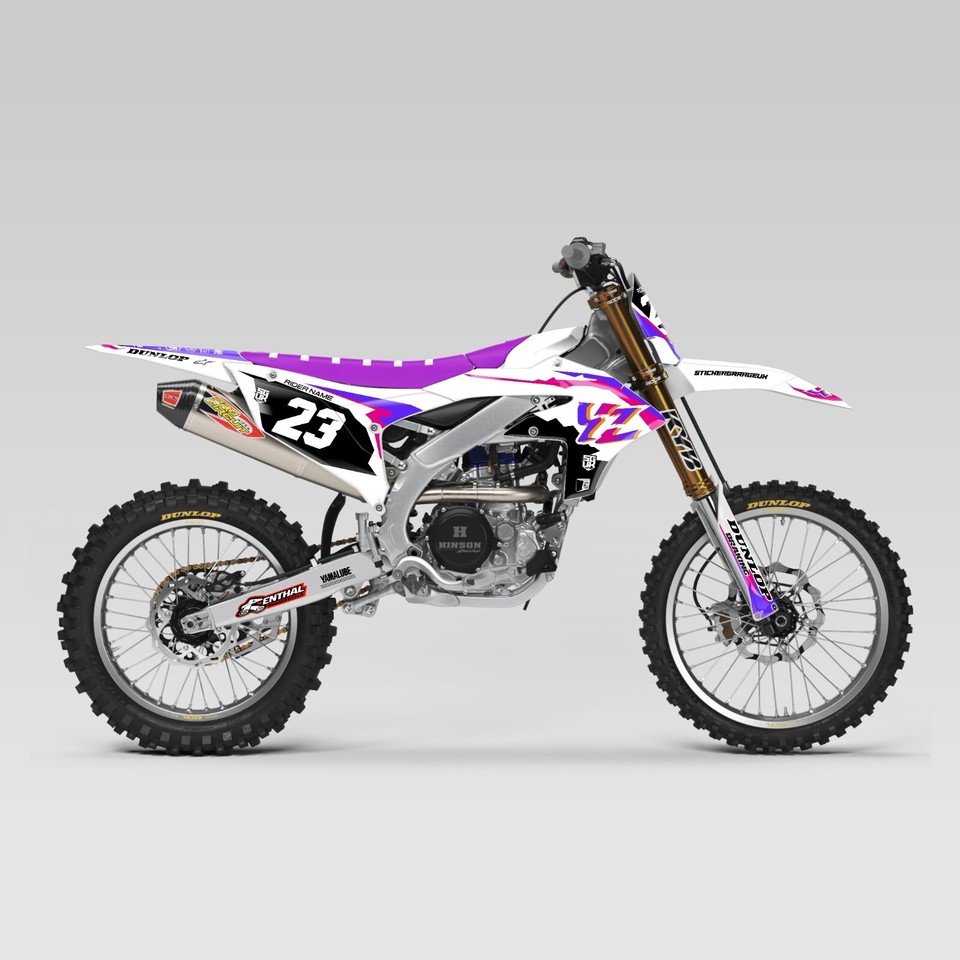 Custom Motocross MX Graphics Kit: YAMAHA YZ YZF 125 250 450 Retro White ...