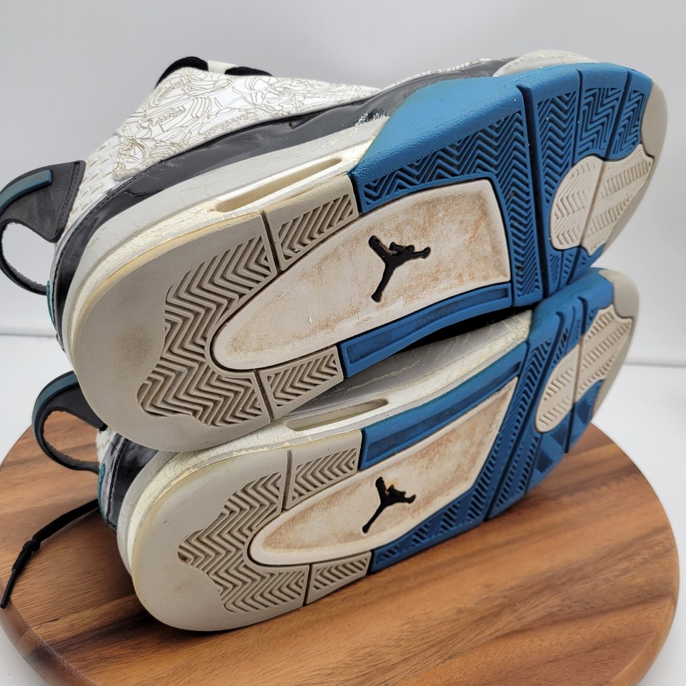 Nike Air Jordan Dub Zero White Mens Size 14 Black Blue Laser Cut 311046 ...