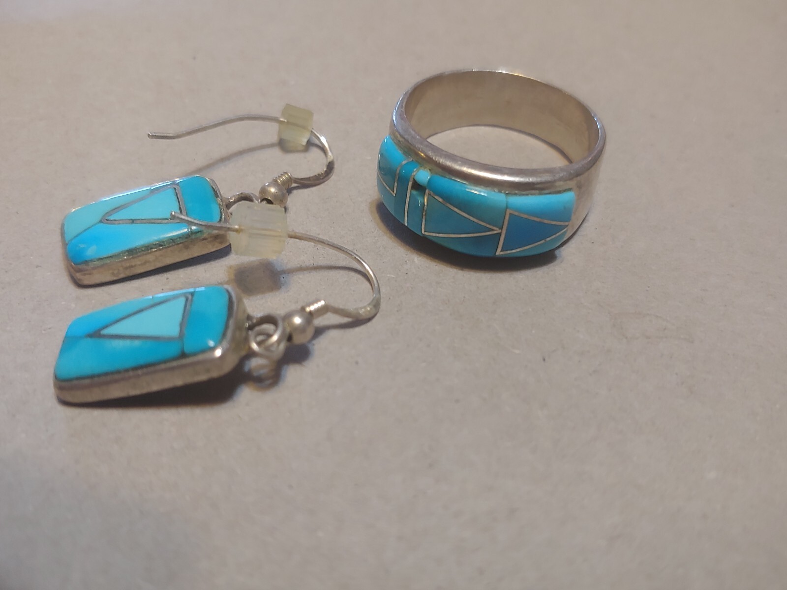 VINTAGE Calvin Begay NAVAJO Multi Stone STERLING RING… - Gem