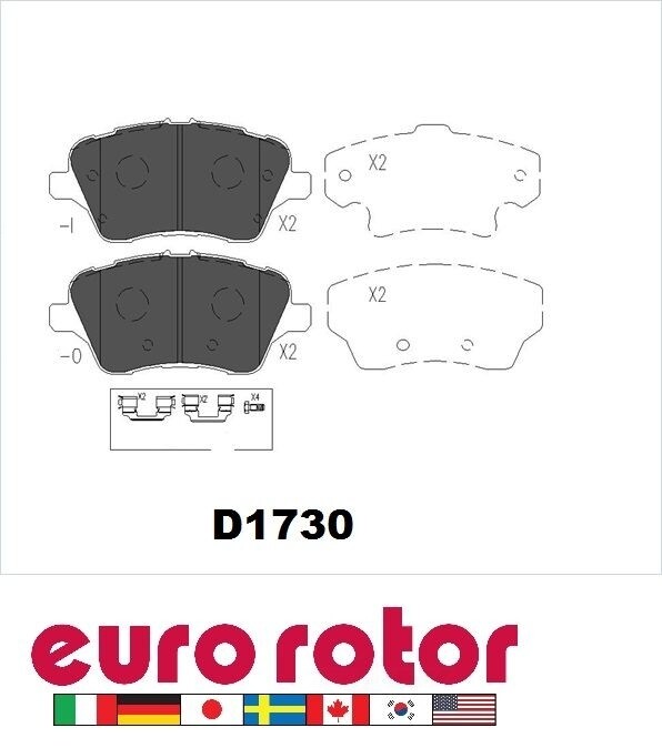 Disc Brake Pad Set-Rear Disc Eurorotor ID1730-H fits 2014 Ford Fiesta ...
