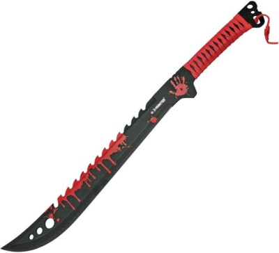 Z-Hunter Machete 18" Full Tang Stainless Steel Blade Red Cord Wrapped ...