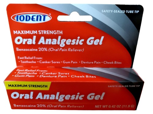 IODENT Maximum Strength Oral Analgesic Gel 0.42oz Relief for toothache ...