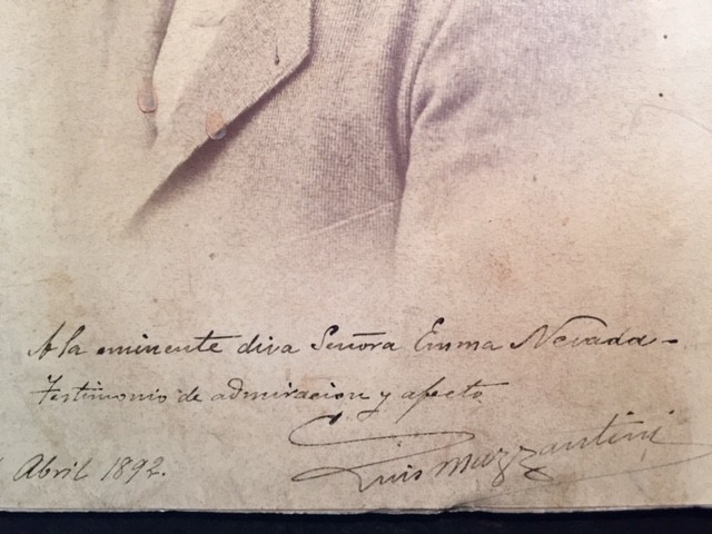 LUIS MAZZANTINI SIGNED PHOTO SPANISH BULLFIGHTER INSCRIBED TO OPERA ...