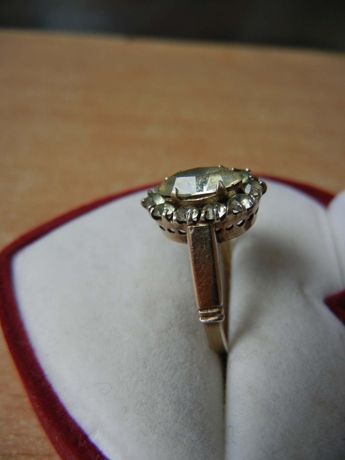 RING SILVER 875 star stamp USSR ANTIQUE size 7 White stone with a ...