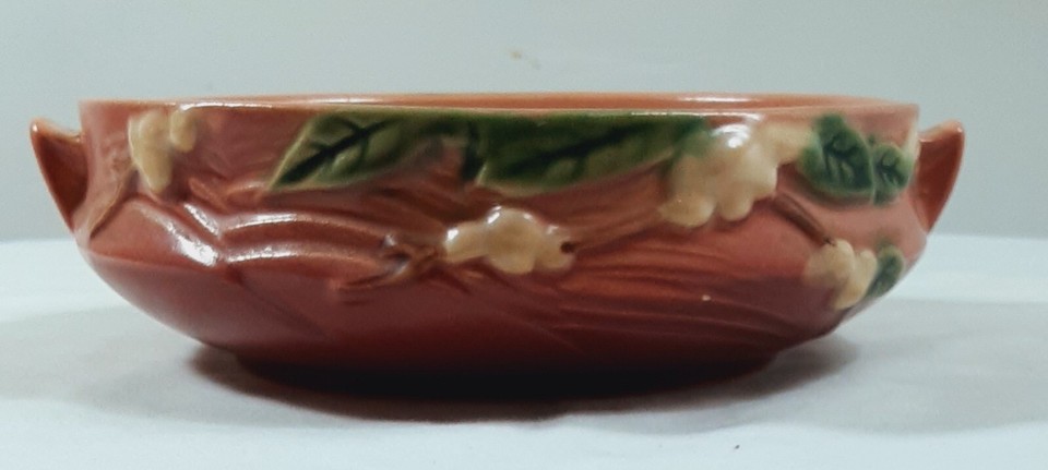 Roseville Pottery Pink Snowberry Bowl 1BLI-6 1940s Shallow Planter ...