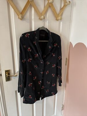 OPERA AT RICHARDS Black Red Rose Embroidered Stitch Evening Jacket ...