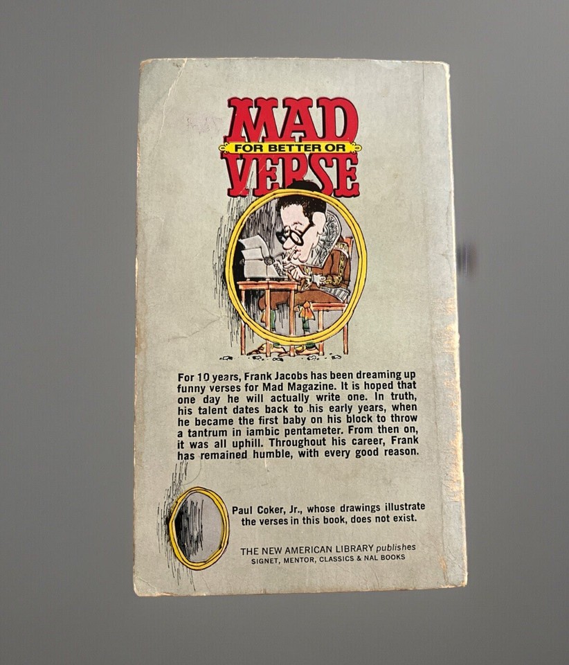 Mad For Better Or Verse By Frank Jacob’s 1968 Vintage Book | eBay
