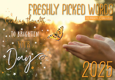 Freshly Picked Words 2025 Rectangle Wall Calendar 16 Months Hanging ...
