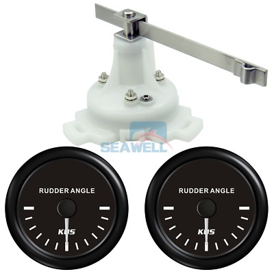 2 PCS KUS Boat Marine Rudder Angle Gauge Indicator W/ Dual Station ...