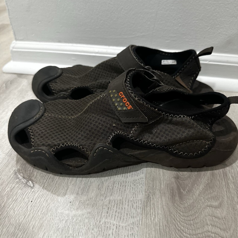 Crocs Swiftwater Mesh Deck Sandal Brown Tan Men's Size 13 Fisherman ...