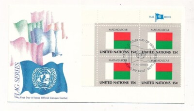 D327939 United Nations New York Bureau FDC Flag Series Madagascar ...