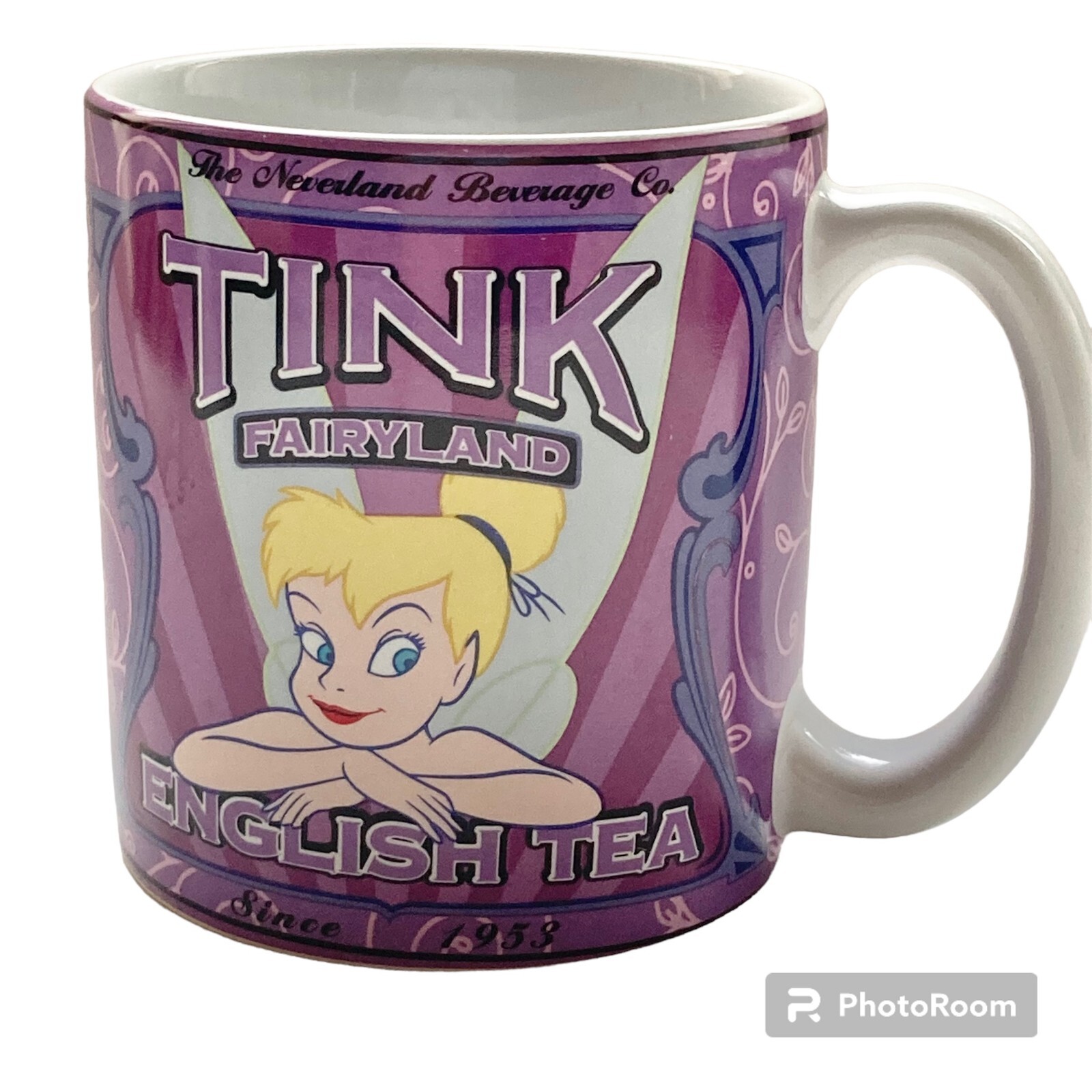 Disney Tinker Bell Coffee Mug Cup Tink Fairyland English Tea Ceramic ...