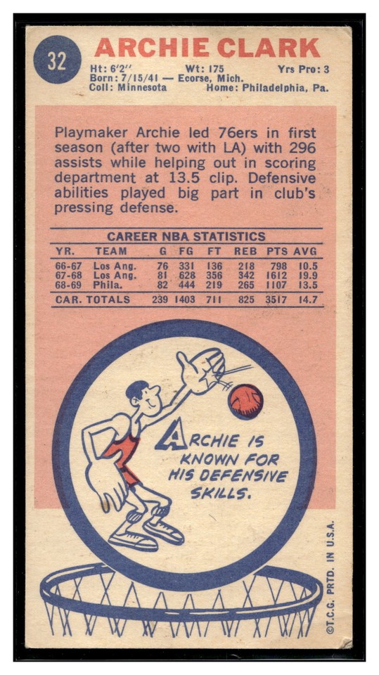 1969-70 Topps #32 Archie Clark | eBay