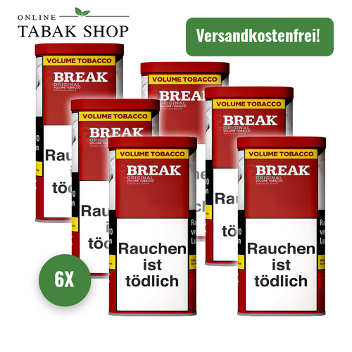 6x Break Rot Original Volumen Tabak 100g Zigarettentabak Tabak ...