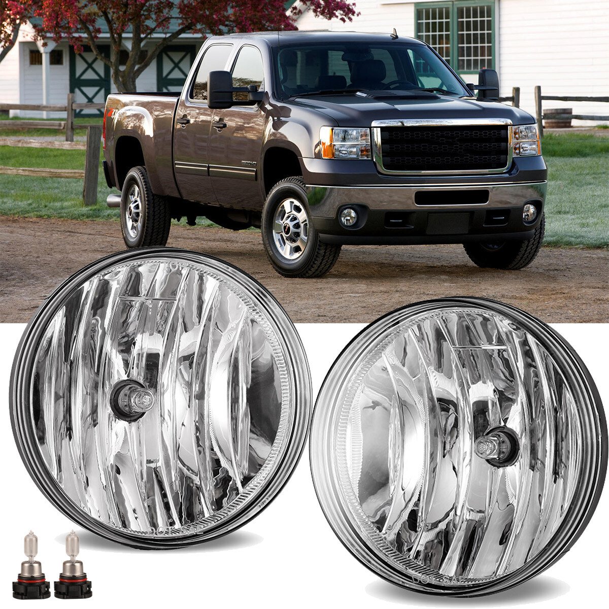 For 2007-2013 GMC Sierra 1500 2500 HD/3500 HD Fog Lights Front Lamps ...