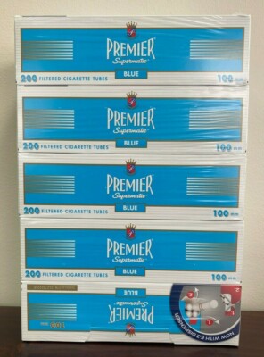Premier Blue Light - 100 Cigarette Tubes 5-Boxes~Ships in Box | eBay