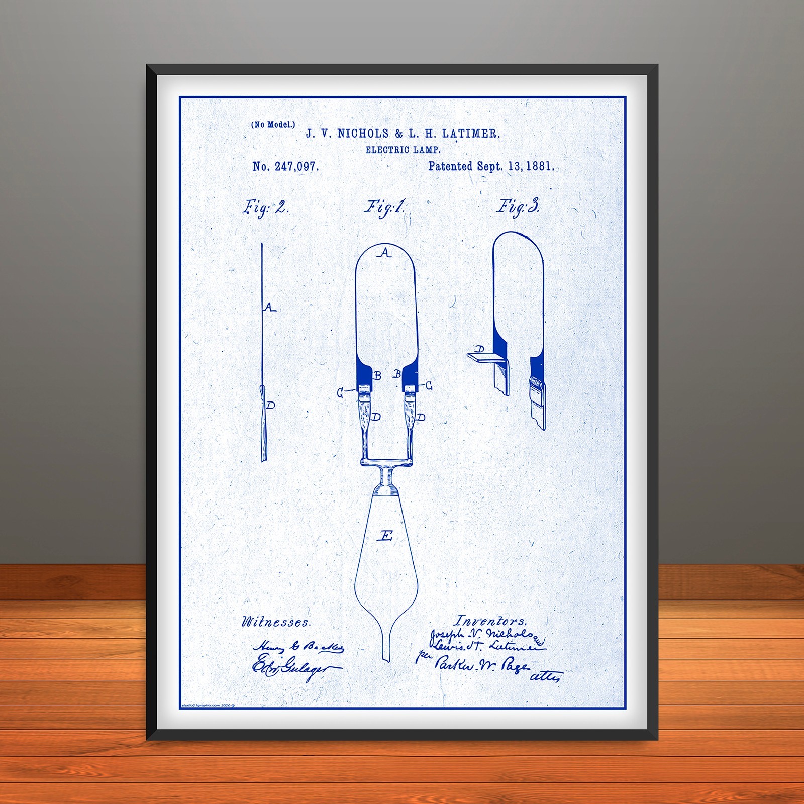 1881 Electric Lamp Patent Print | eBay