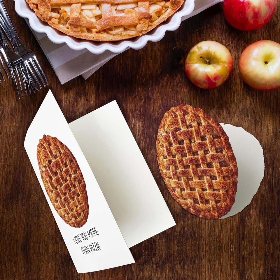 Apple pie Shaped Greeting Card, Apple pie Love Card, for Him Her, Cute ...