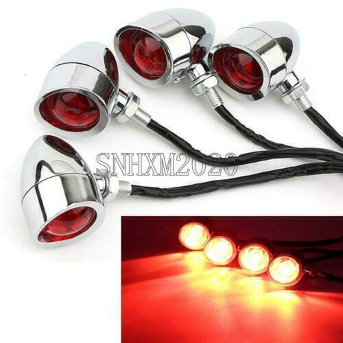 2.6" aluminium Mini Turn Signals Bullet Blinker Red Indicator Lights ...