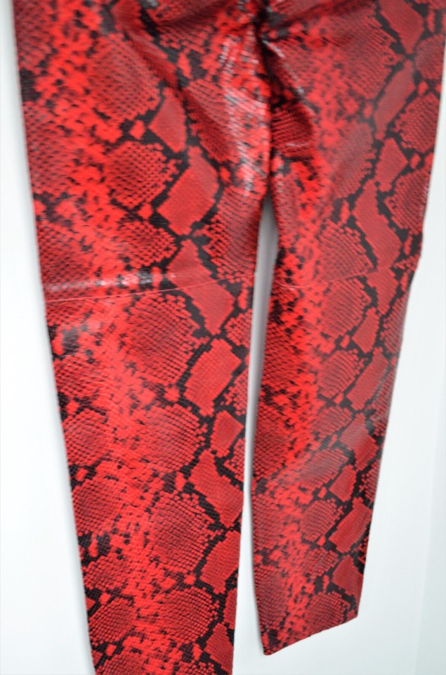Runway H&M STUDIO Leather Snake Print Pants Trousers Pattern XS S M ...