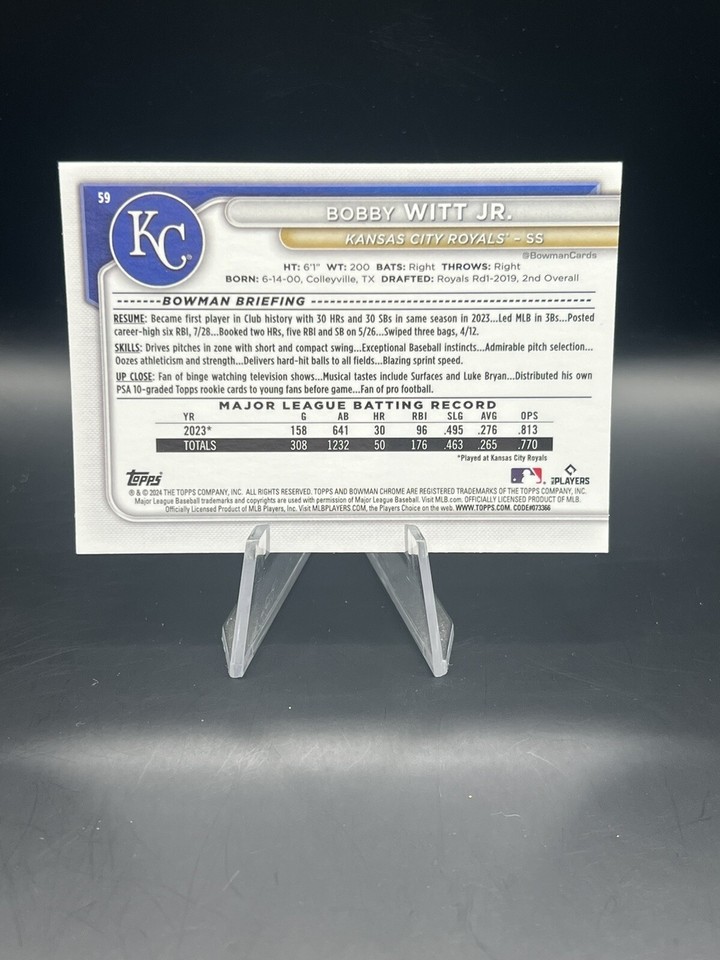2024 Bowman Chrome Mojo Refractor #59 Bobby Witt Jr. KC ROYALS | eBay